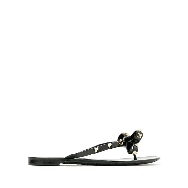 Valentino Garavani Studded Bow Flip-flops - Black