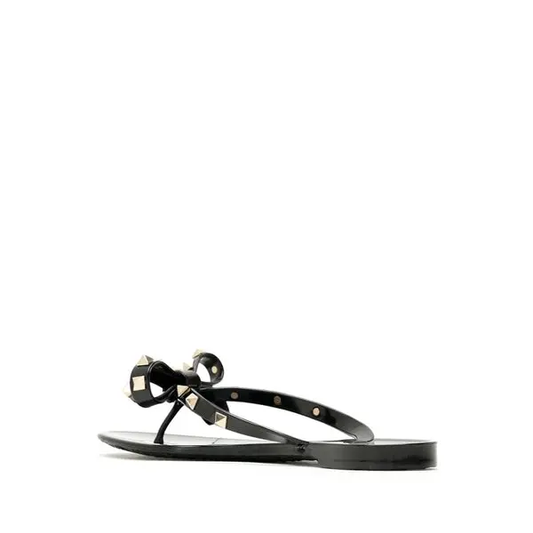 Valentino Garavani Studded Bow Flip-flops - Black