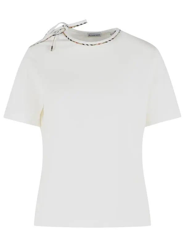Burberry Frankie Bow' Cotton T-shirt - White