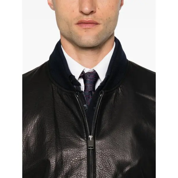 Brioni Leather Bomber Jacket