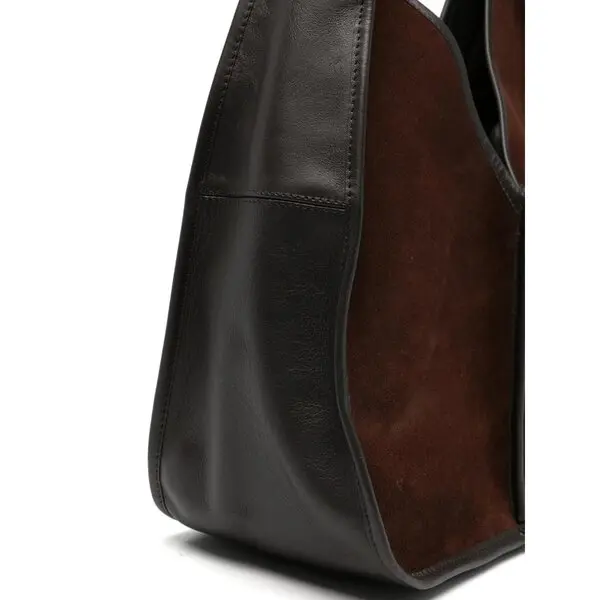 Hereu Leather And Suede Shoulder Bag - Brown