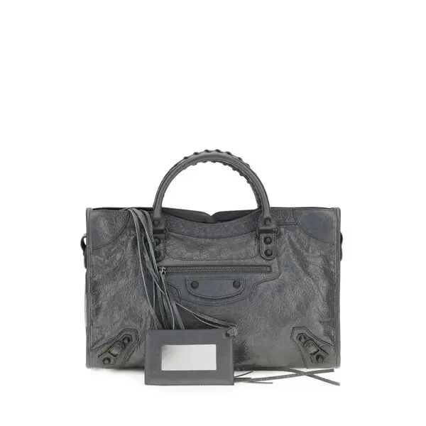 Balenciaga Leather Tote Bag - Gray