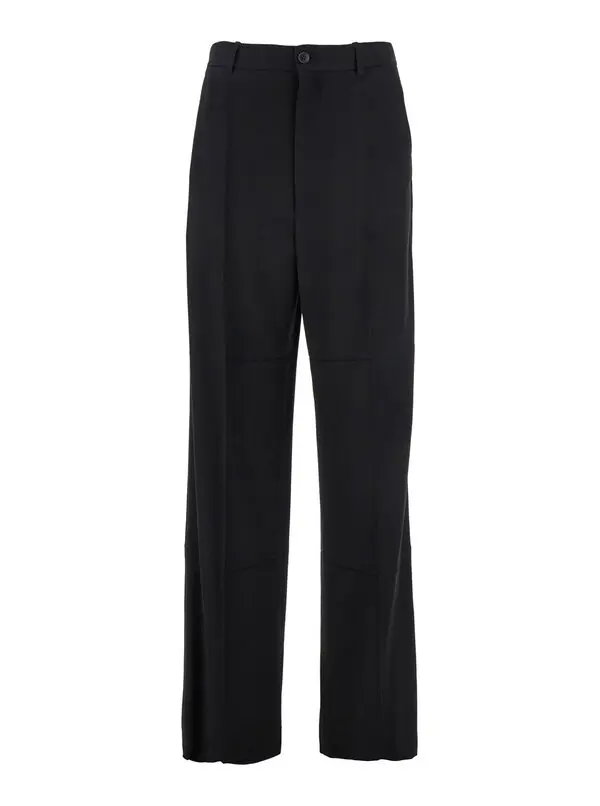Balenciaga Black Pants With Belt Loops In Wool Blend