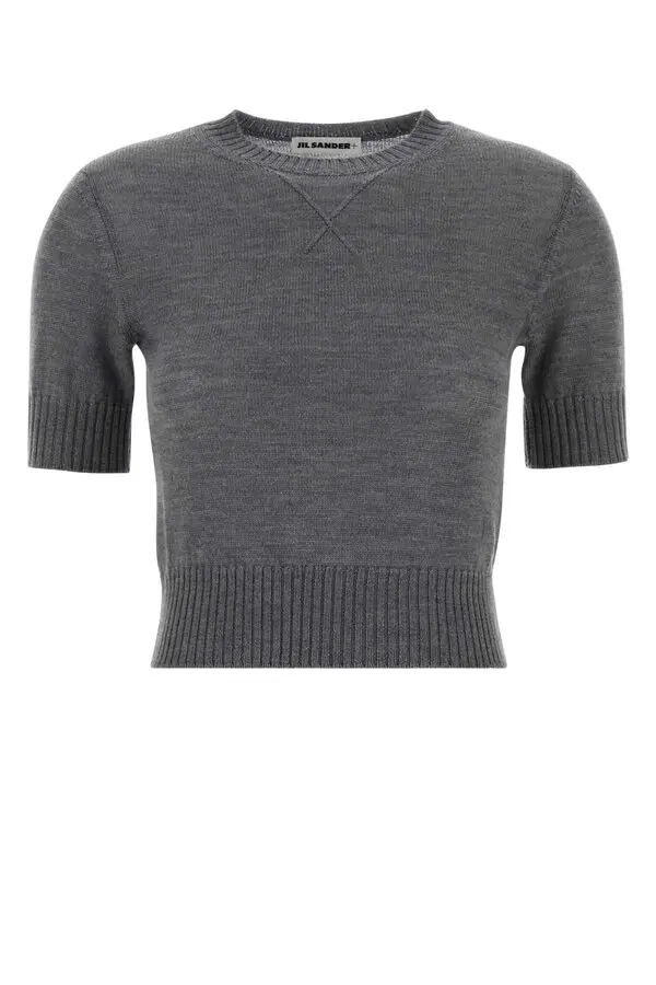 JIL SANDER Dark Grey Wool Sweater