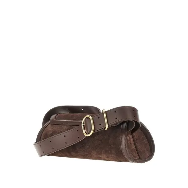 JIL SANDER Suede Leather Small 'cannolo' Bag - Brown