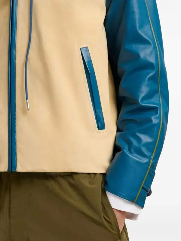 Marni Hooded Leather Jacket - Multicolor