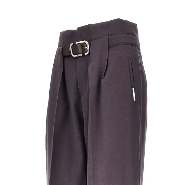 Attico Gabardine Pants With Belt - Purple