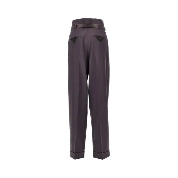 Attico Gabardine Pants With Belt - Purple