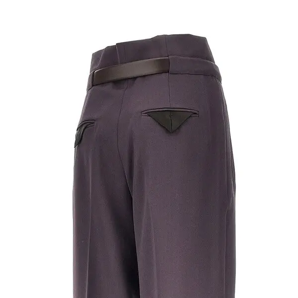 Attico Gabardine Pants With Belt - Purple