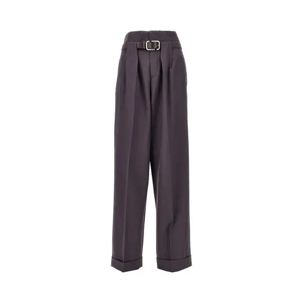 Attico Gabardine Pants With Belt - Purple