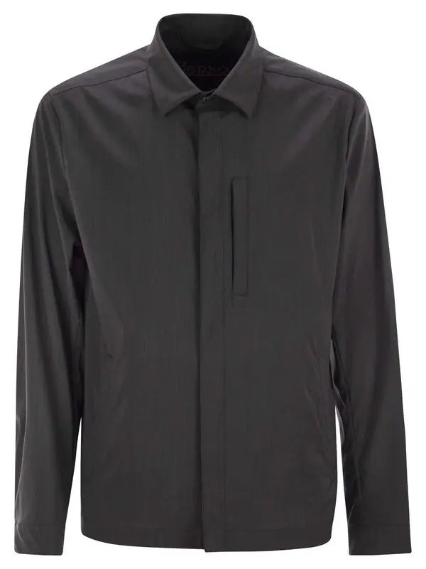 Herno Shirt-cut Jacket In Tech Wool - Multicolor