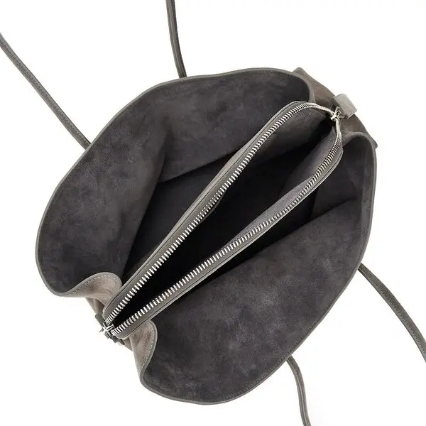 Attico Suede Leather Medium 'la Passeggiata' Bag - Gray