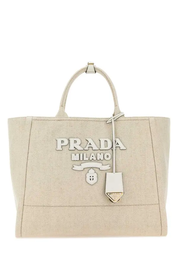 Prada Canvas Shopping Bag - Brown