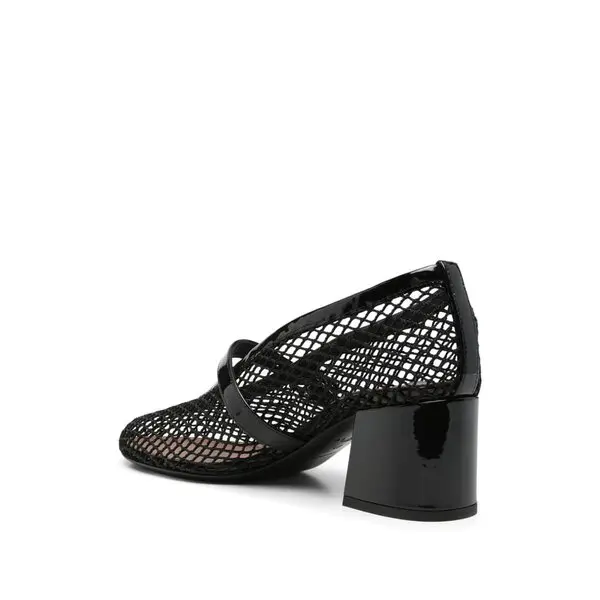 Alaïa Mesh Buckled Block Heel Shoes