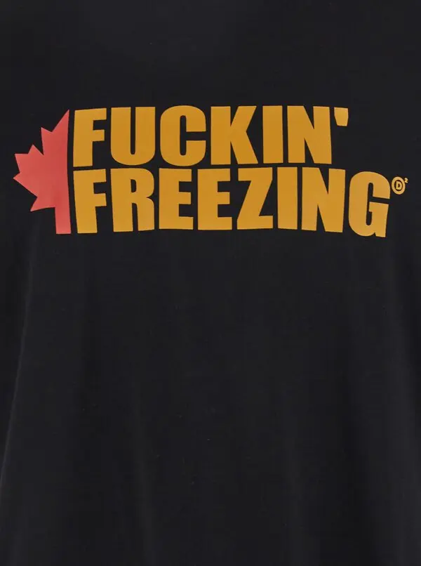 Dsquared2 Crewneck T-shirt With Print On The Front And Logo Lettering On The Rear In Cotton - Black