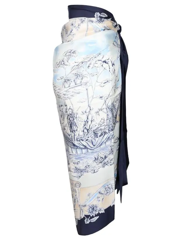 FERRAGAMO Pareo With Travel Print