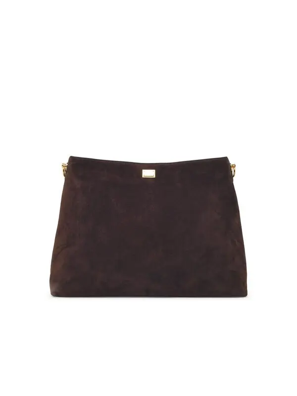 Dolce & Gabbana Large Vittoria Suede Shoulder Bag - Brown