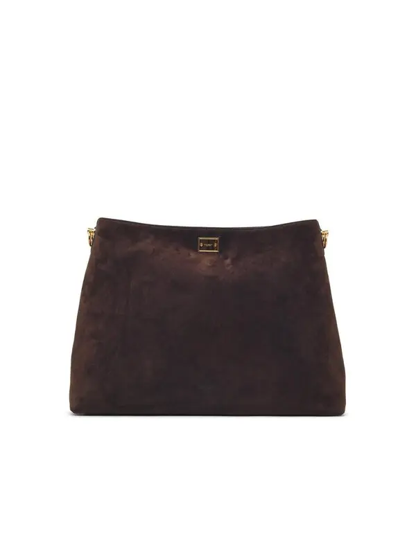 Dolce & Gabbana Large Vittoria Suede Shoulder Bag - Brown