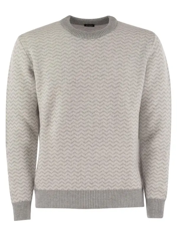 Kiton Cashmere Chevron Crew Neck Jumper - Multicolor