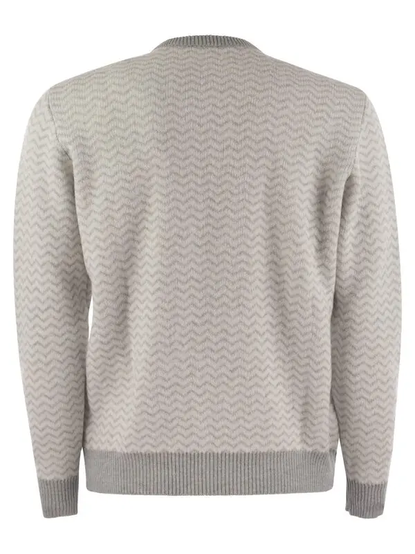 Kiton Cashmere Chevron Crew Neck Jumper - Multicolor