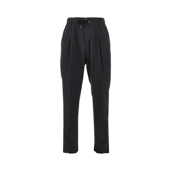 Herno Technical Poplin Pants With Drawstring - Black