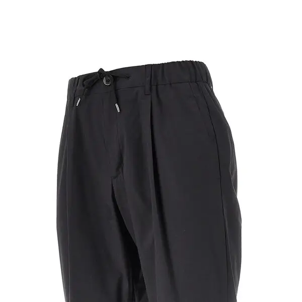 Herno Technical Poplin Pants With Drawstring - Black