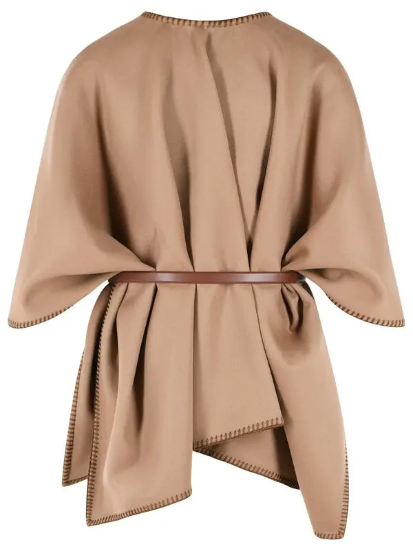 Max Mara Colomba' Virgin Wool Cape - Brown