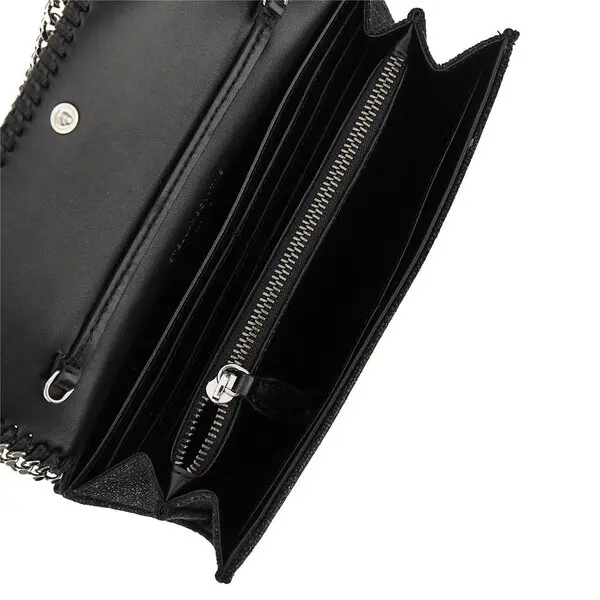 Stella McCartney Wallet With Falabella Shoulder Strap - Black