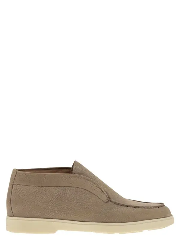 Santoni Desert Boot In Nubuck - Cream