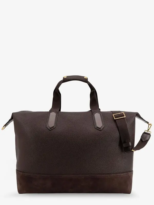 TOM FORD Leather And Suede Trimmed Travel Bag - Multicolor