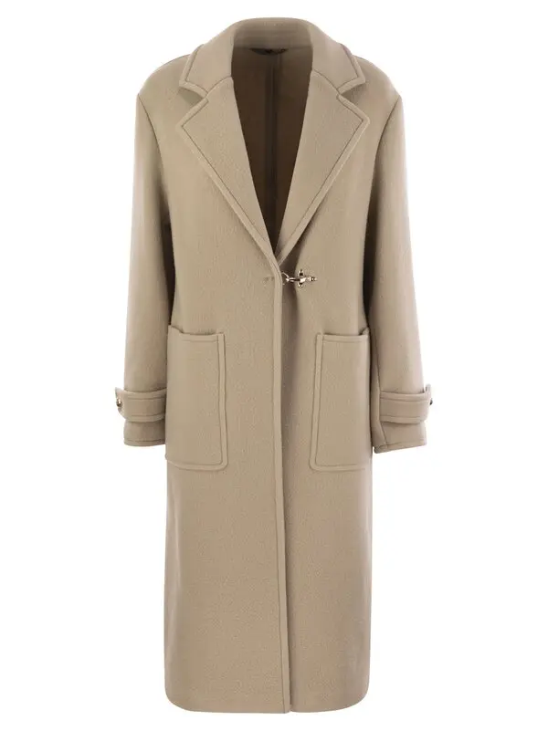 FAY Wool And Cashmere Coat - Cream
