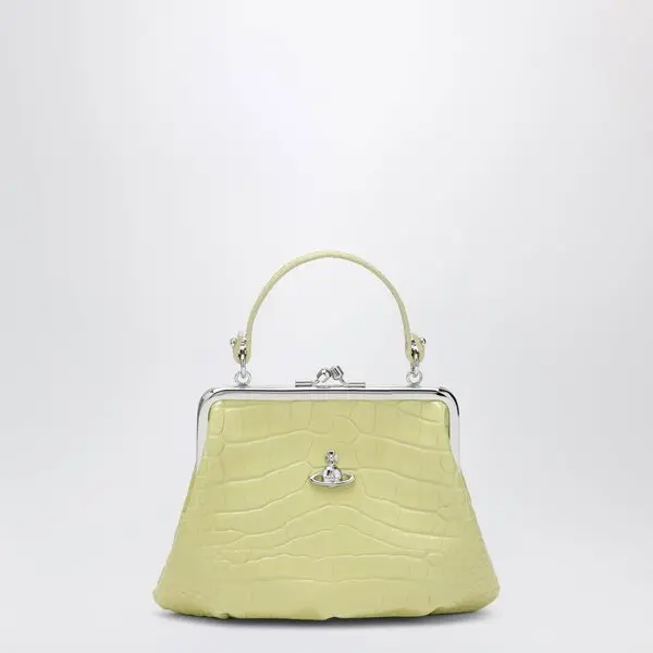 VIVIENNE WESTWOOD Granny Frame Crocodile-embossed Leather Purse, Lime - Green
