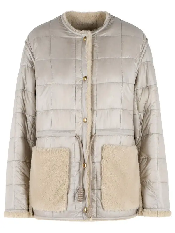 Moncler Tipule' Reversible Light Beige Polyamide Jacket