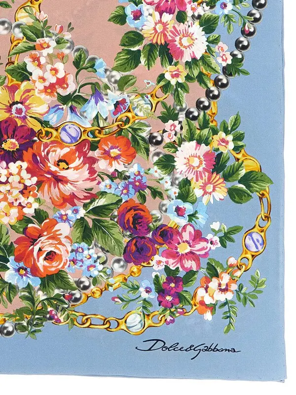 Dolce & Gabbana Mazzolini Di Fiori' Scarf - Blue