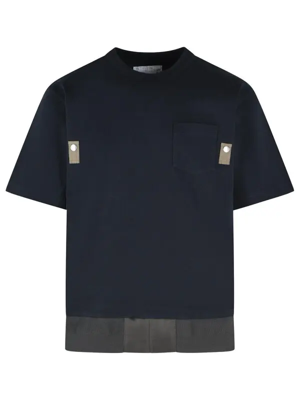 Sacai Navy Cotton T-shirt