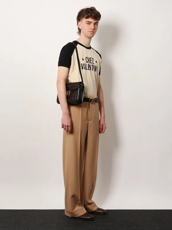 Valentino Garavani 9to5 Woven Leather Shoulder Bag