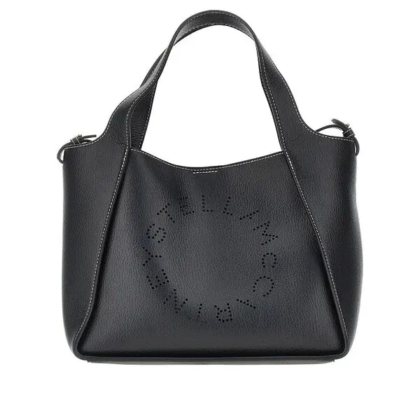 Stella McCartney Grained Alter Mat Stella Logo Bag - Black