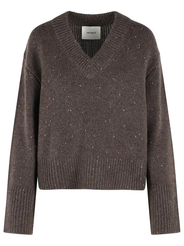 LISA YANG Sparkly Cashmere Sweater - Brown