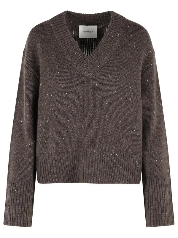 LISA YANG Sparkly Cashmere Sweater - Brown