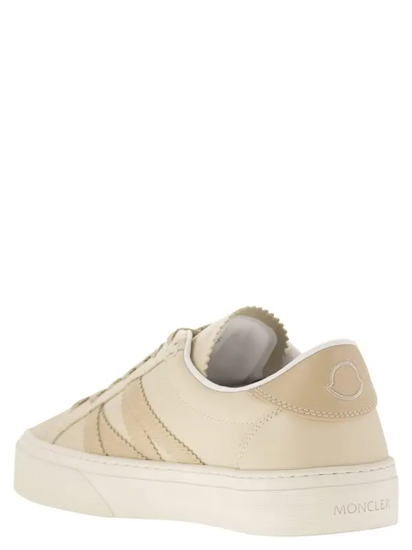 Moncler Monaco2 Leather Trainer - Cream