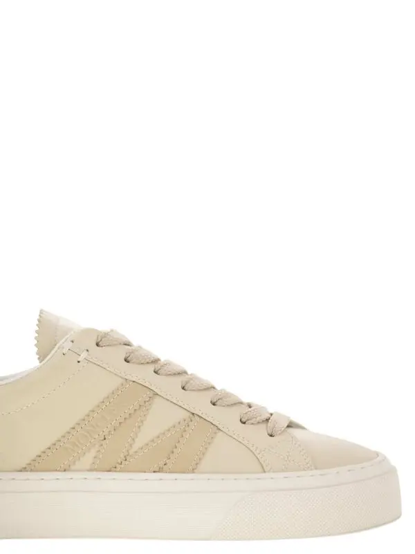 Moncler Monaco2 Leather Trainer - Cream