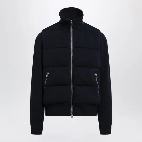 TOM FORD Navy Quilted Virgin Wool Jacket