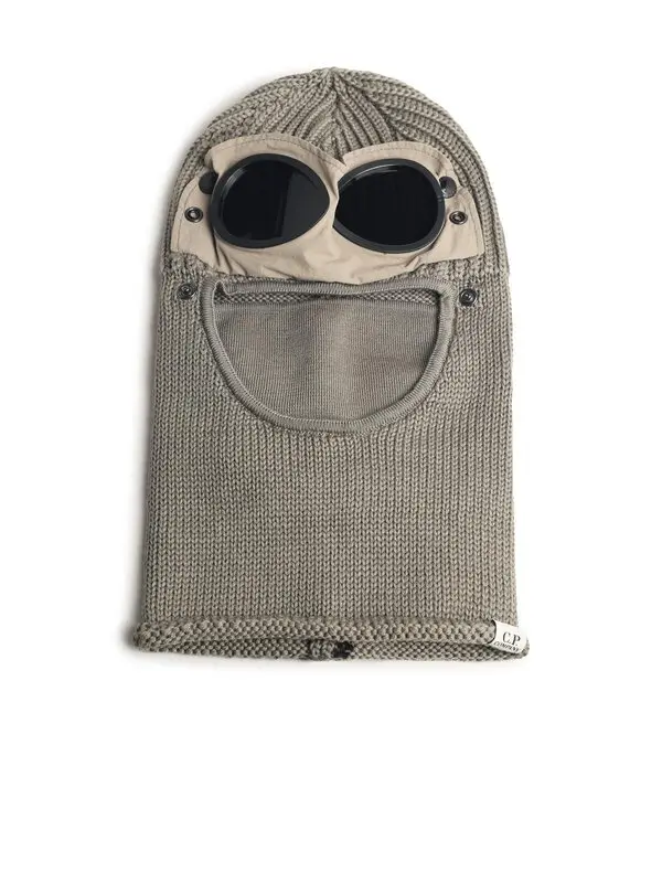 C.P. COMPANY Balacava 'goggle' In Beige Wool - Cream