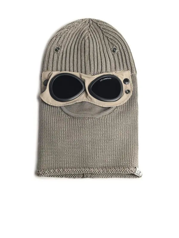 C.P. COMPANY Balacava 'goggle' In Beige Wool