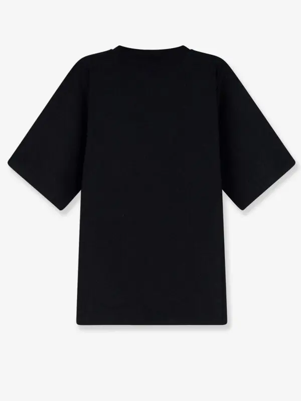 Balenciaga Cotton T-shirt With Front Logo Print - Black