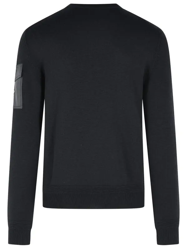 Moncler Tricot' Virgin Wool Sweatshirt - Blue