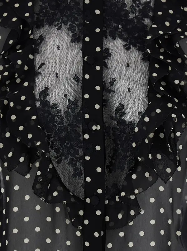 Valentino Garavani Silk Polka Dot Shirt With Embroidery - Multicolor