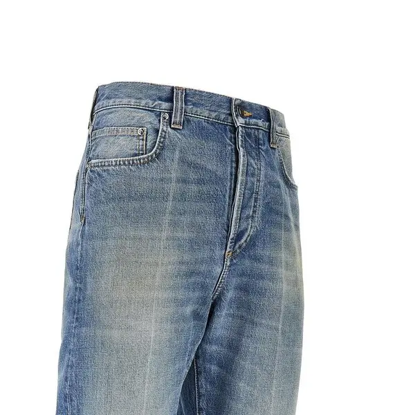 Versace Cotton Denim Jeans With Medusa Detail - Blue