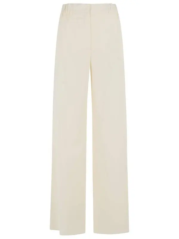 Max Mara Editto' Ivory Virgin Wool Pants - White