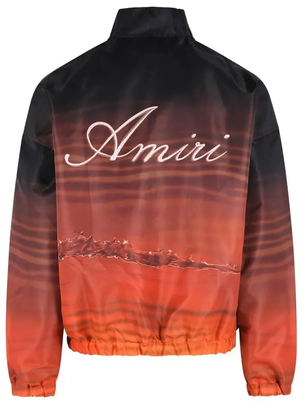 Amiri Palms' Bomber Jacket In Black And Polyamide - Orange